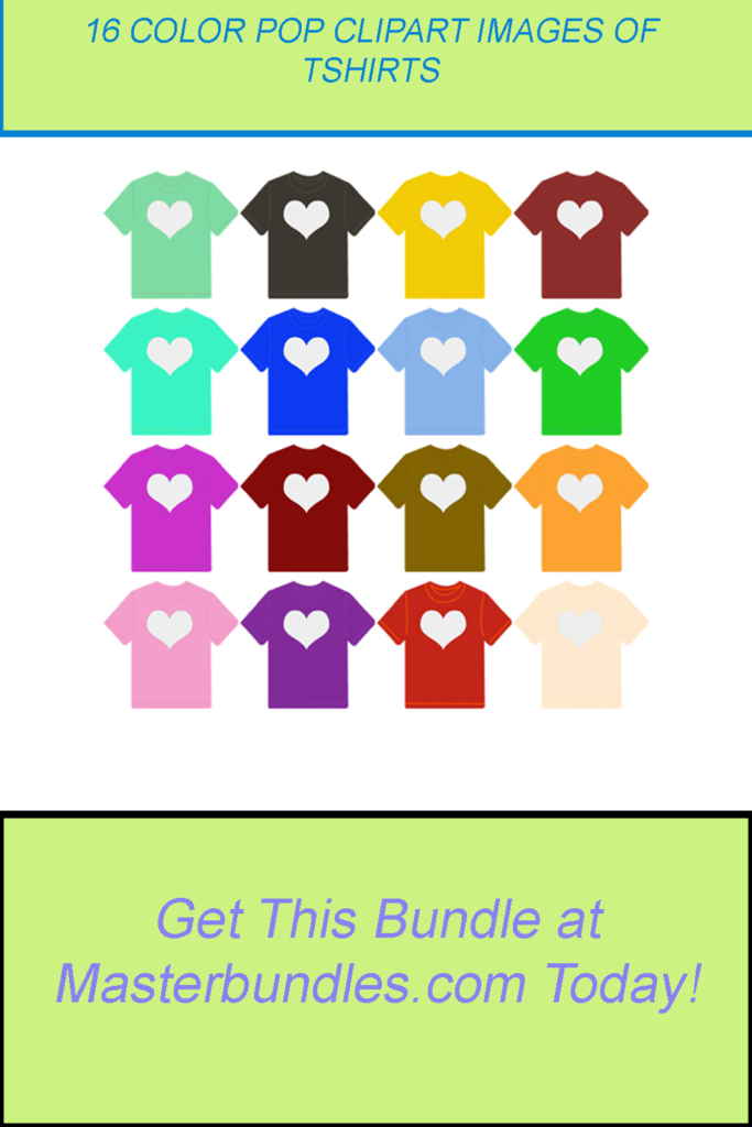16 COLOR POP CLIPART IMAGES OF TSHIRTS - MasterBundles
