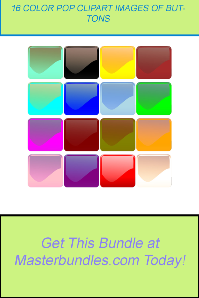 16 COLOR POP CLIPART IMAGES OF BUTTONS - MasterBundles
