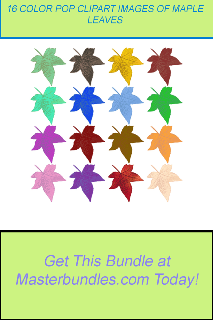 16 COLOR POP CLIPART IMAGES OF MAPLE LEAVES - MasterBundles