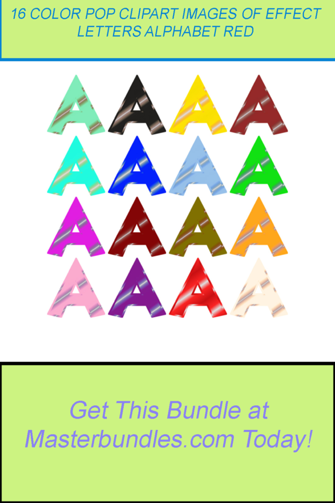 16 COLOR POP CLIPART IMAGES OF LETTERS - MasterBundles