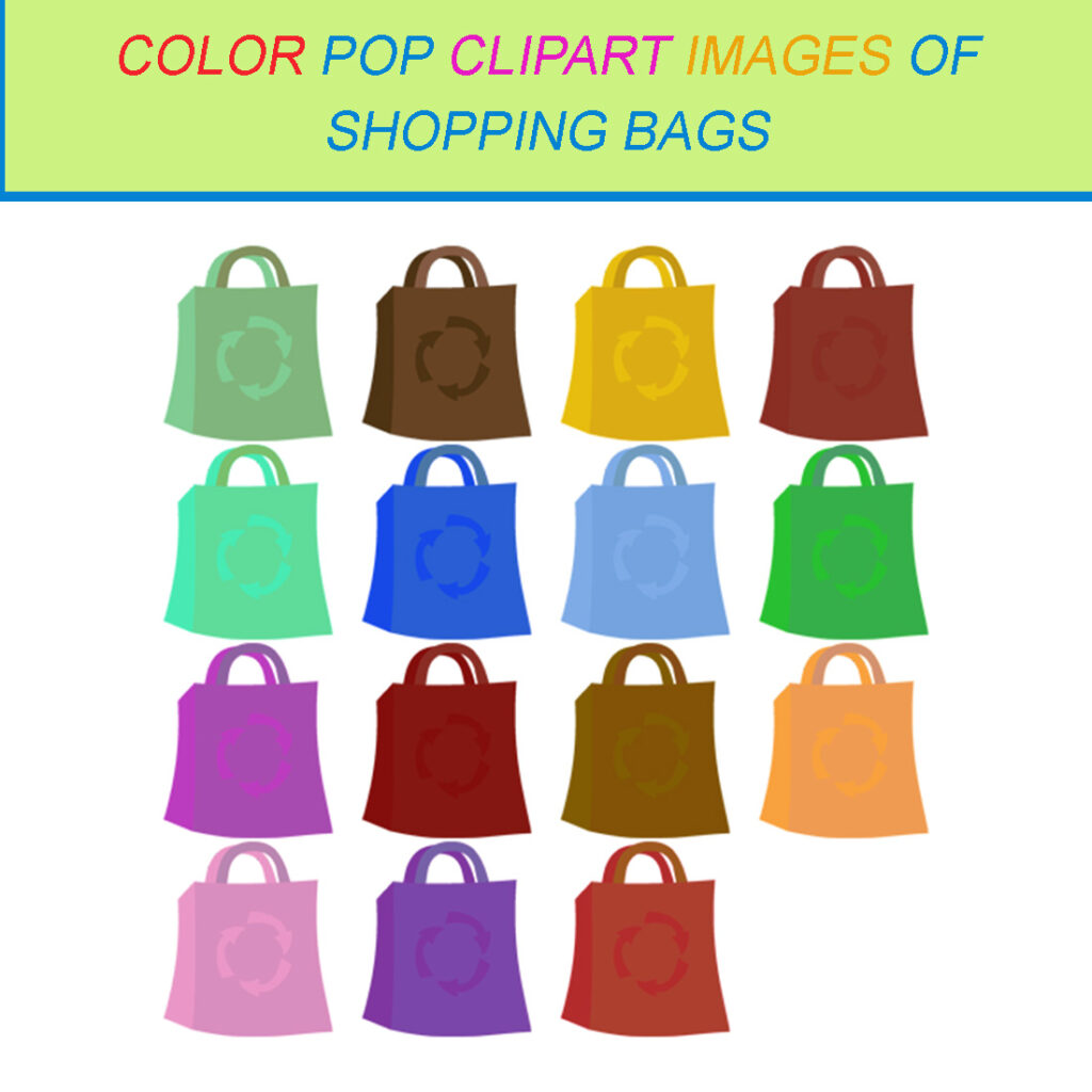 15 COLOR POP CLIPART IMAGES OF SHOPPING BAGS - MasterBundles