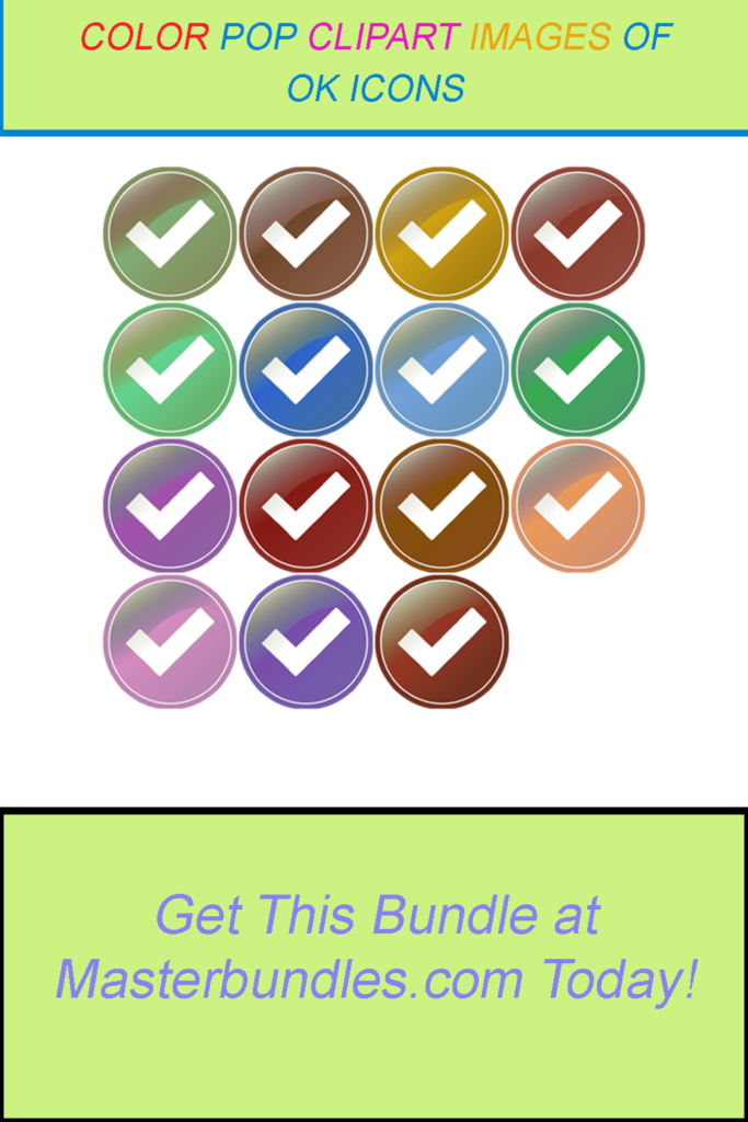 15 COLOR POP CLIPART IMAGES OF OK ICONS - MasterBundles