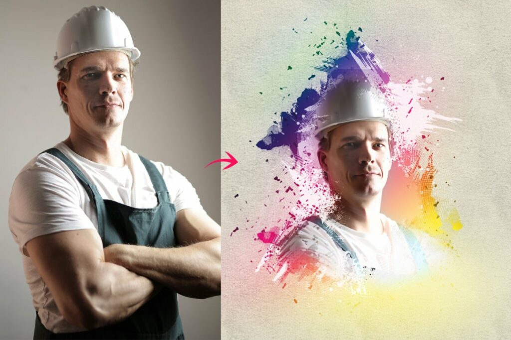 Abstract Impression Photoshop Action - MasterBundles