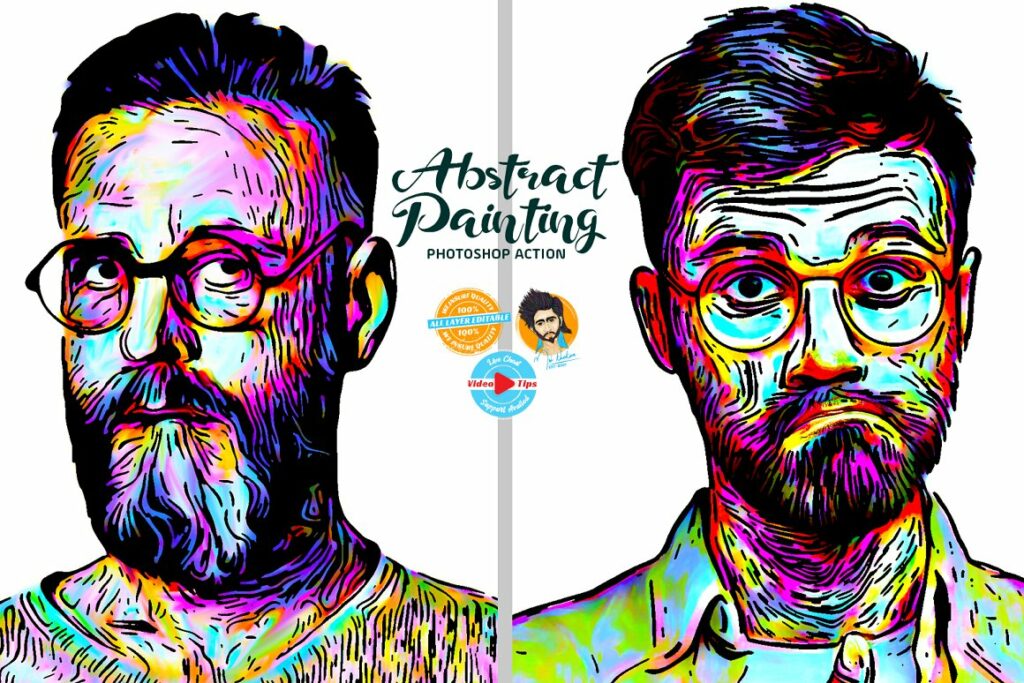 Abstract Painting Photoshop Actions - MasterBundles