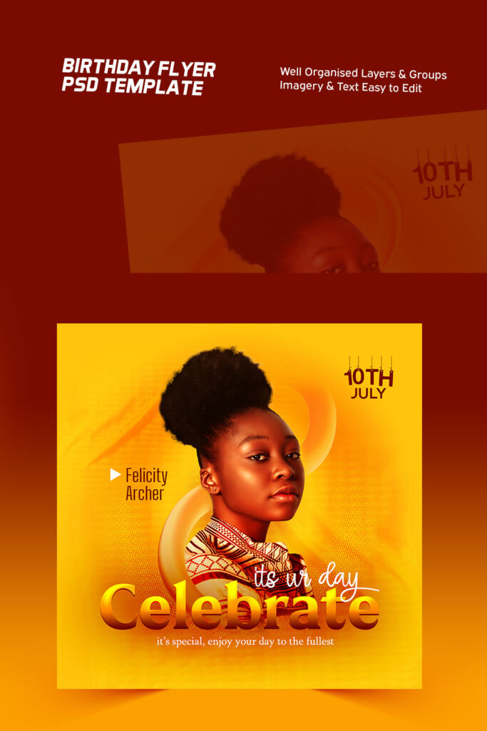 Birthday Flyer Design PSD - Birthday Celebration Flyer Template ...