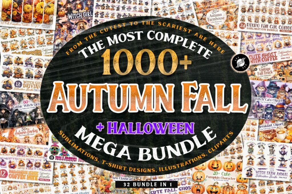Autumn Fall Halloween Sublimation Designs Bundle - MasterBundles