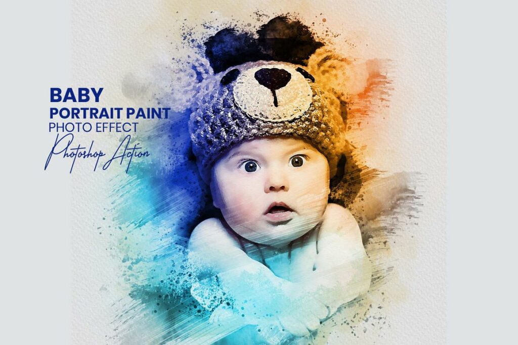 Baby Portrait Paint Photo effect - MasterBundles