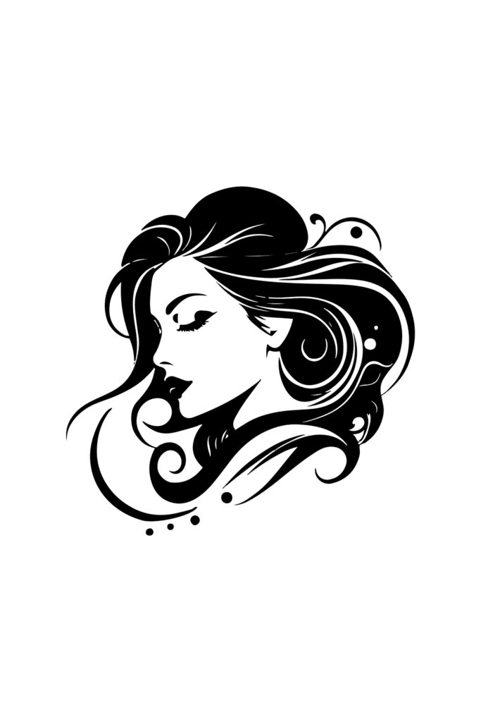 Beauty Girl Line Art Illustration Masterbundles