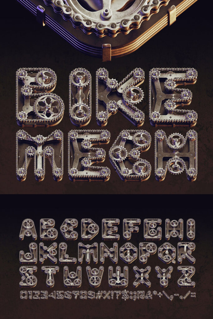 Bike Mech - Color Bitmap Font - MasterBundles