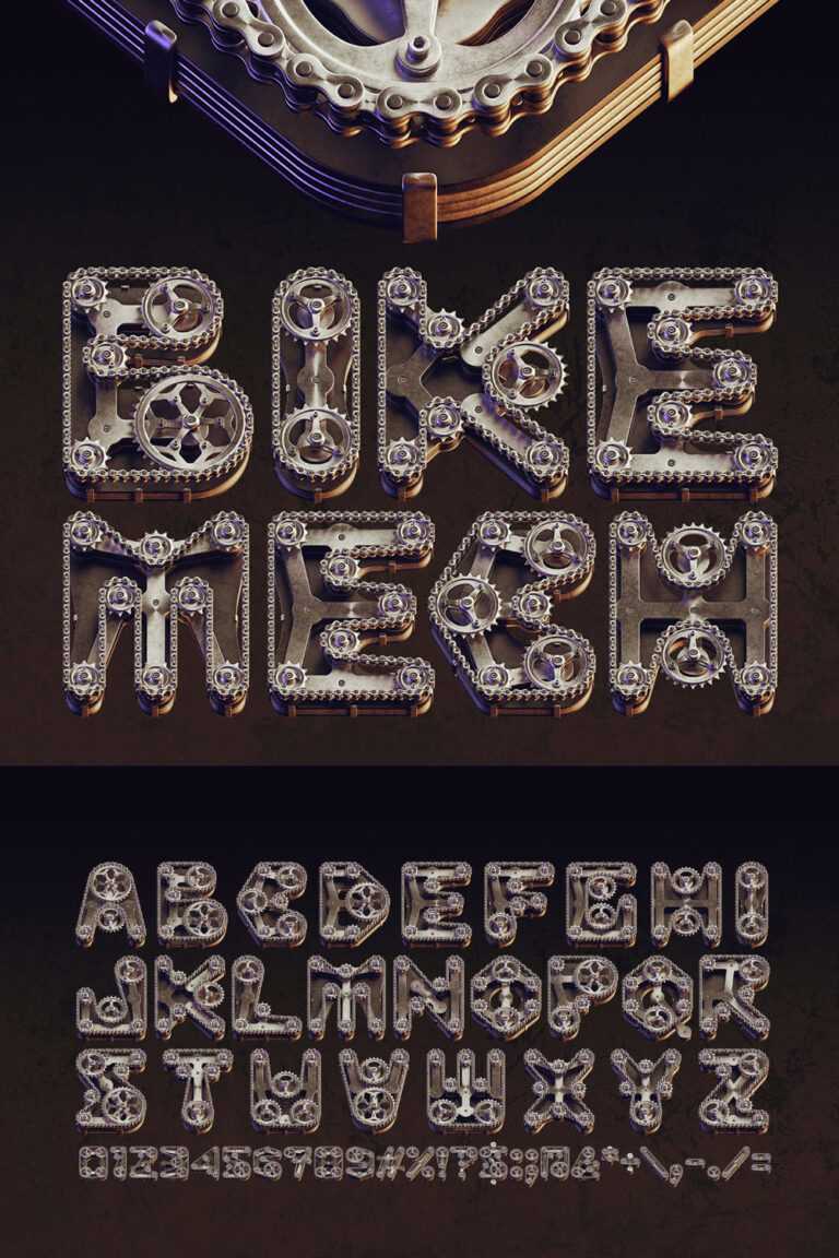 Bike Mech - Color Bitmap Font - MasterBundles