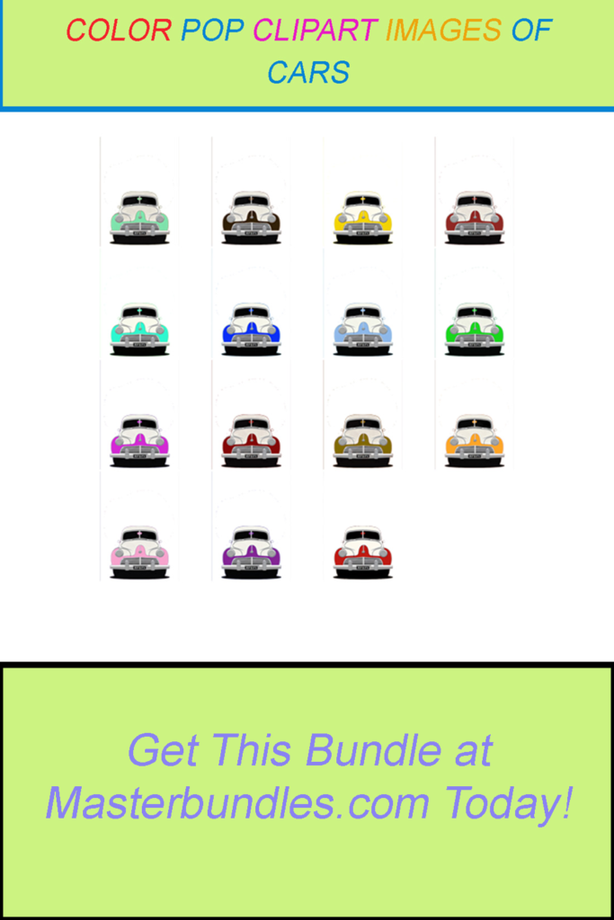15 COLOR POP CLIPART IMAGES OF CARS - MasterBundles