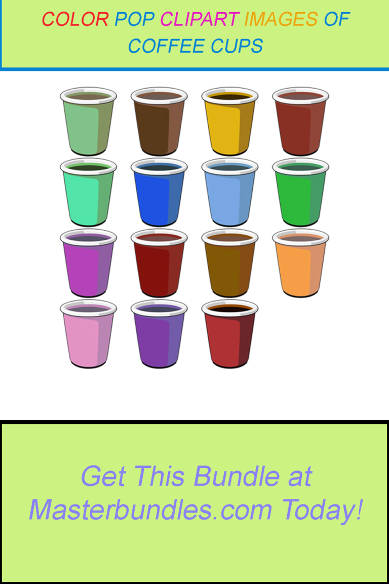 15 COLOR POP CLIPART IMAGES OF COFFEE CUPS - MasterBundles