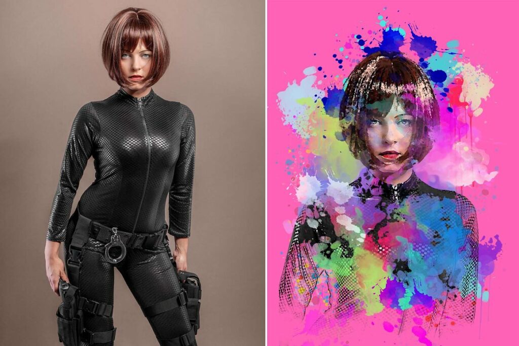 Color Dropping Watercolor Painting - MasterBundles