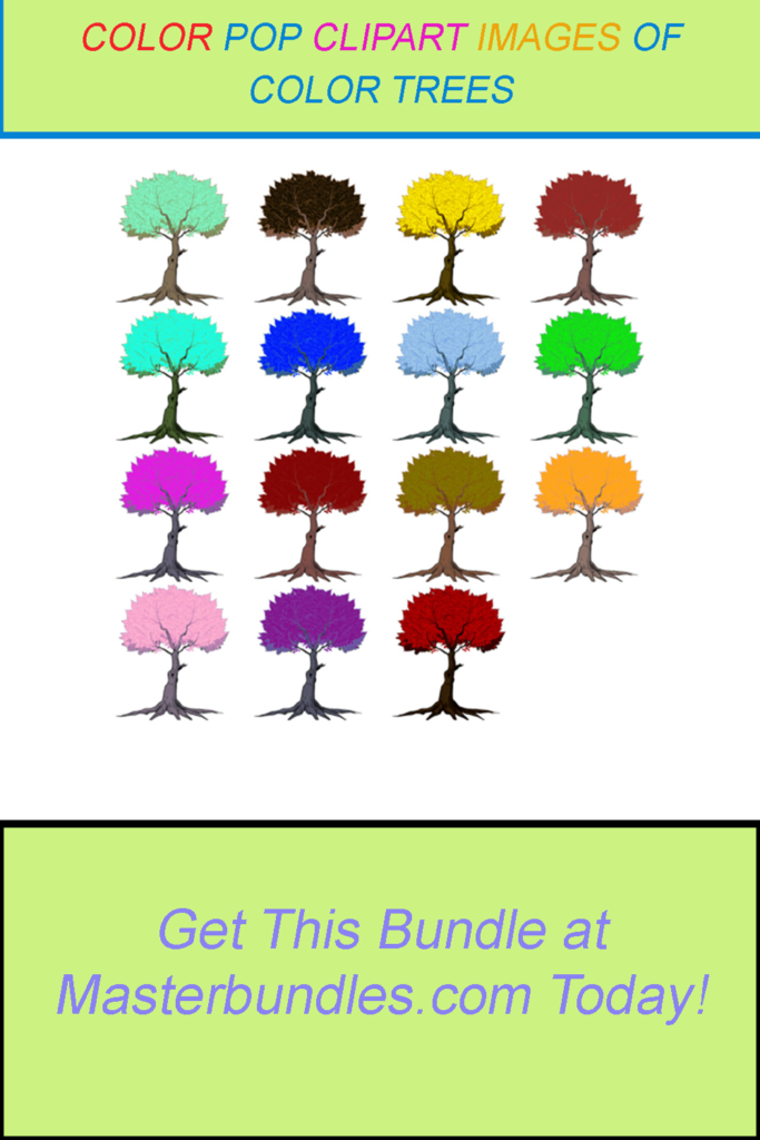 15 COLOR POP CLIPART IMAGES OF COLOR TREES - MasterBundles