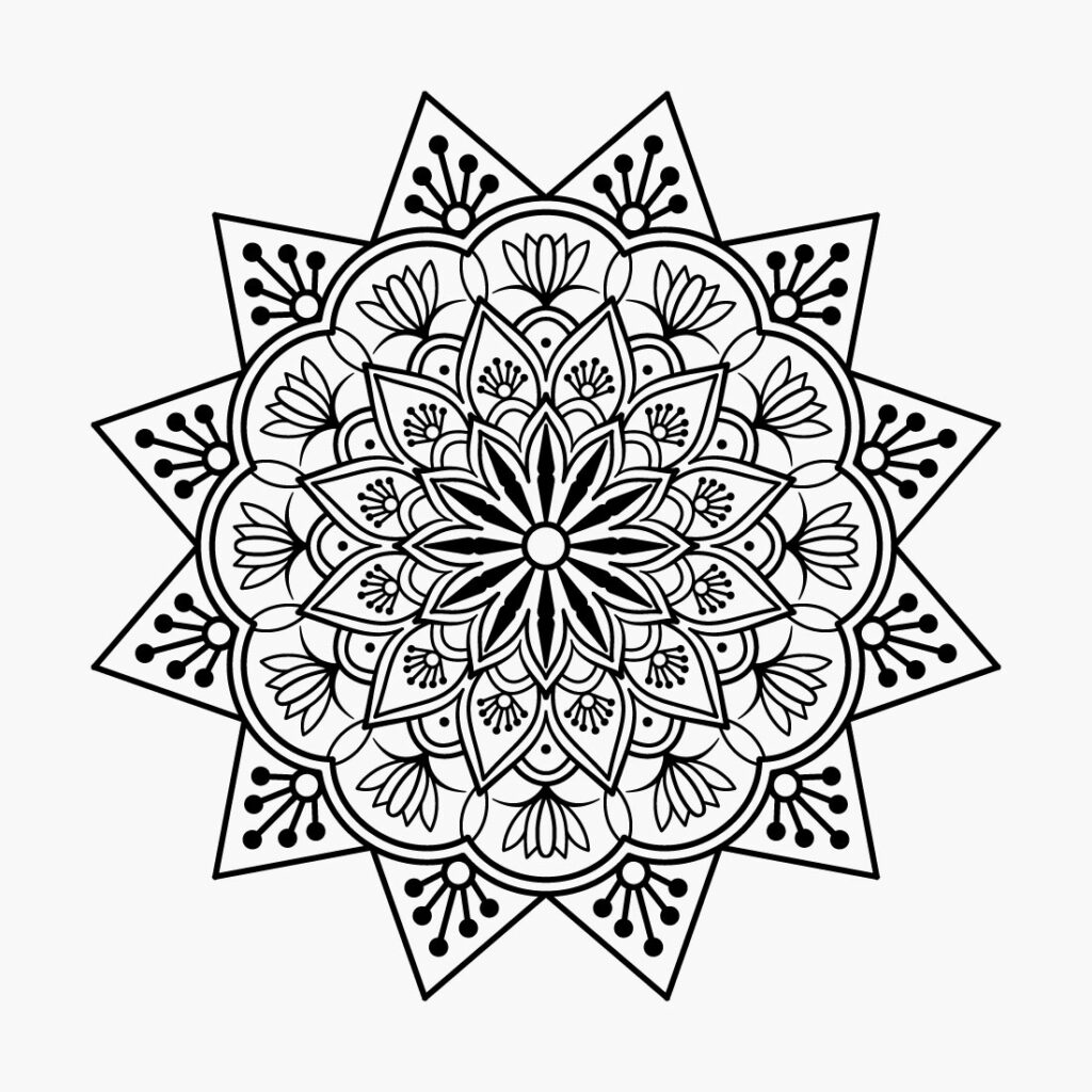 Creative Abstract Ornament Round Mandala Pattern Coloring Book ...