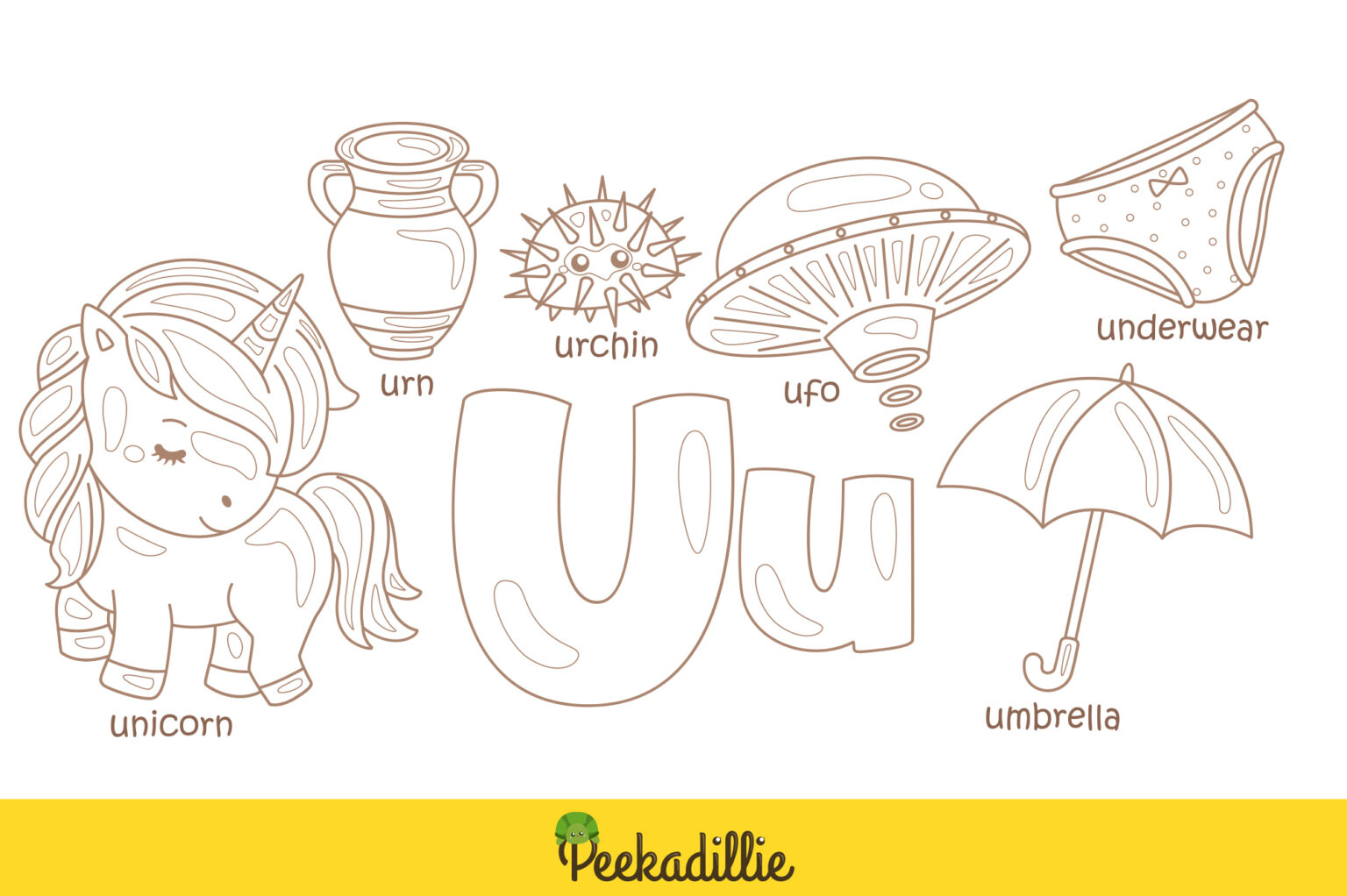 Alphabet U For Vocabulary School Letter Reading Writing Font Study ...