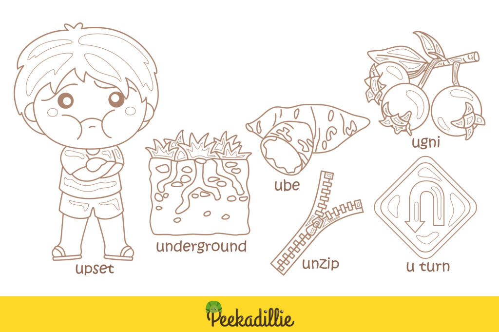 Alphabet U For Vocabulary School Letter Reading Writing Font Study ...