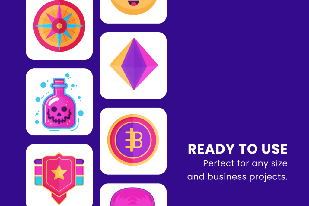 Gaming Asset 2D Icon Illustration Set Vol 2 - MasterBundles