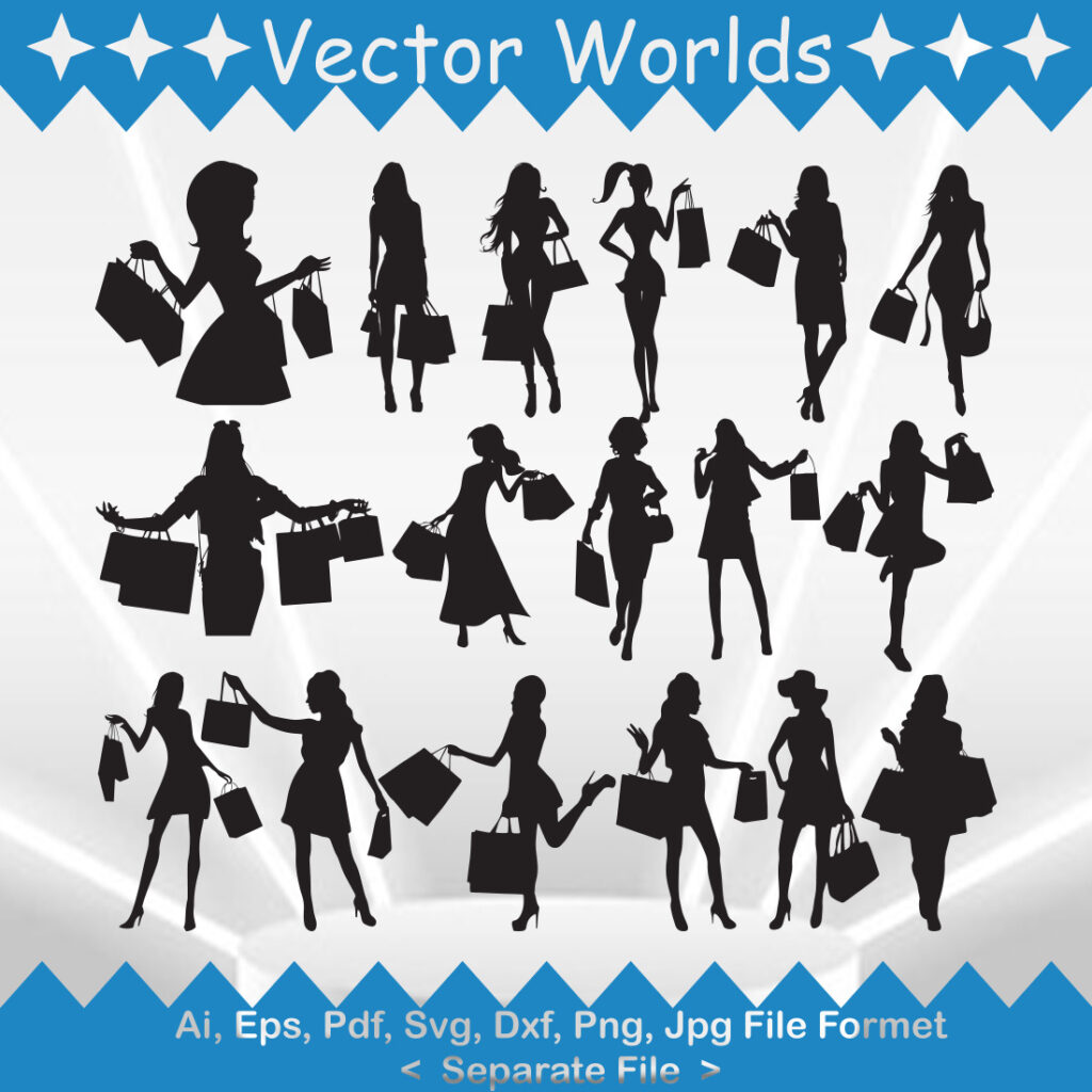 Shopping Girl SVG Vector Design - MasterBundles