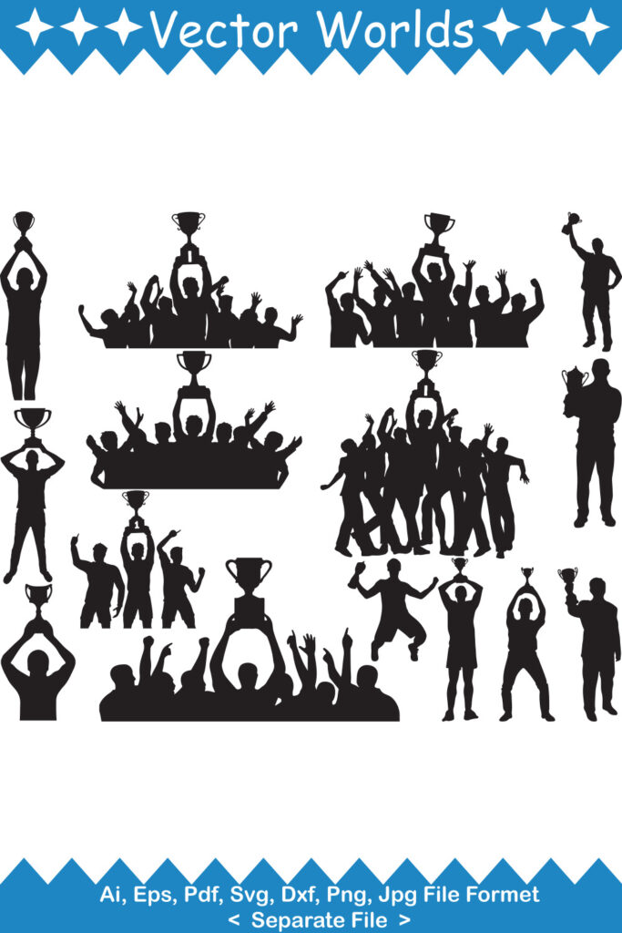Winner With Trophy SVG Vector Design - MasterBundles