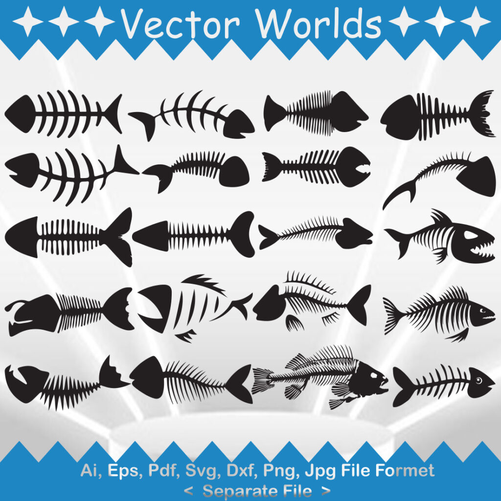 Skeleton Fish SVG Vector Design - MasterBundles