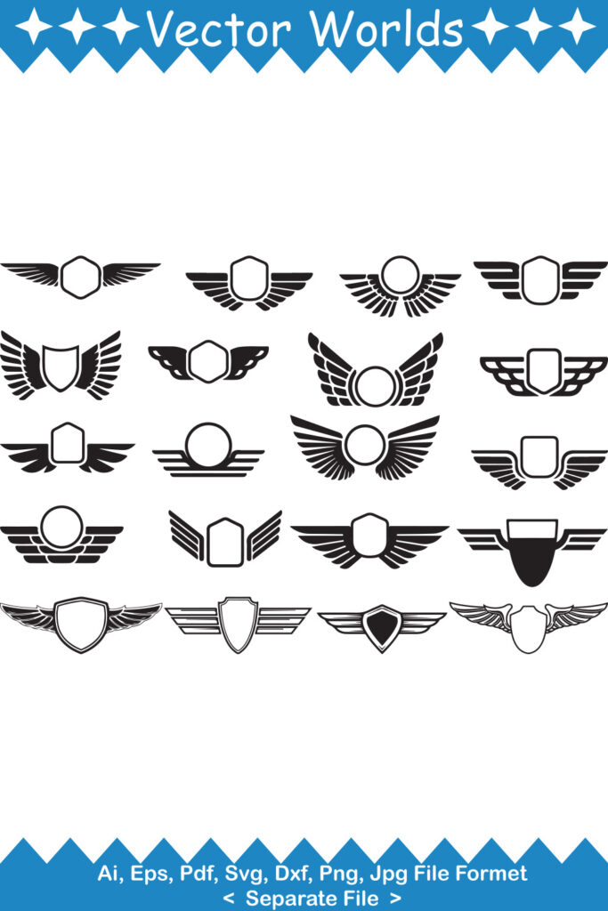 Wings Badge SVG Vector Design - MasterBundles