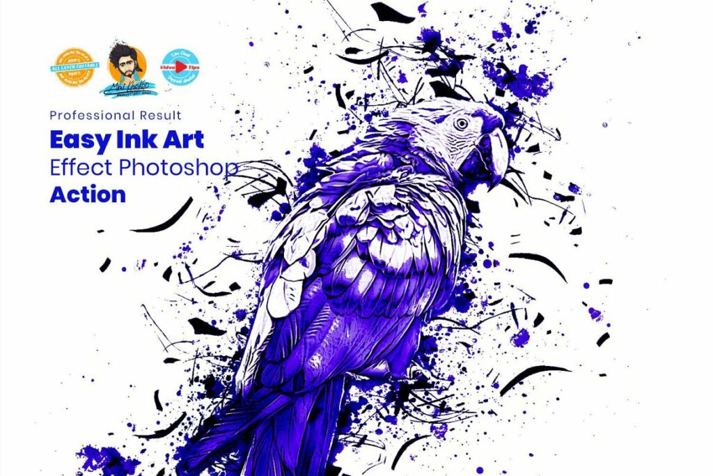 Easy Ink Art Photoshop Action - MasterBundles