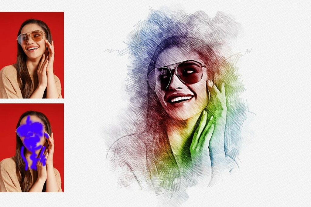 Easy Sketch Drawing Photoshop Action - MasterBundles