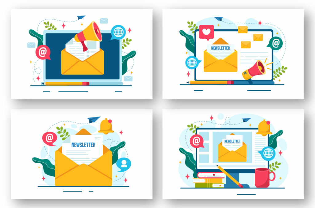 15 Email Newsletter Illustration - MasterBundles