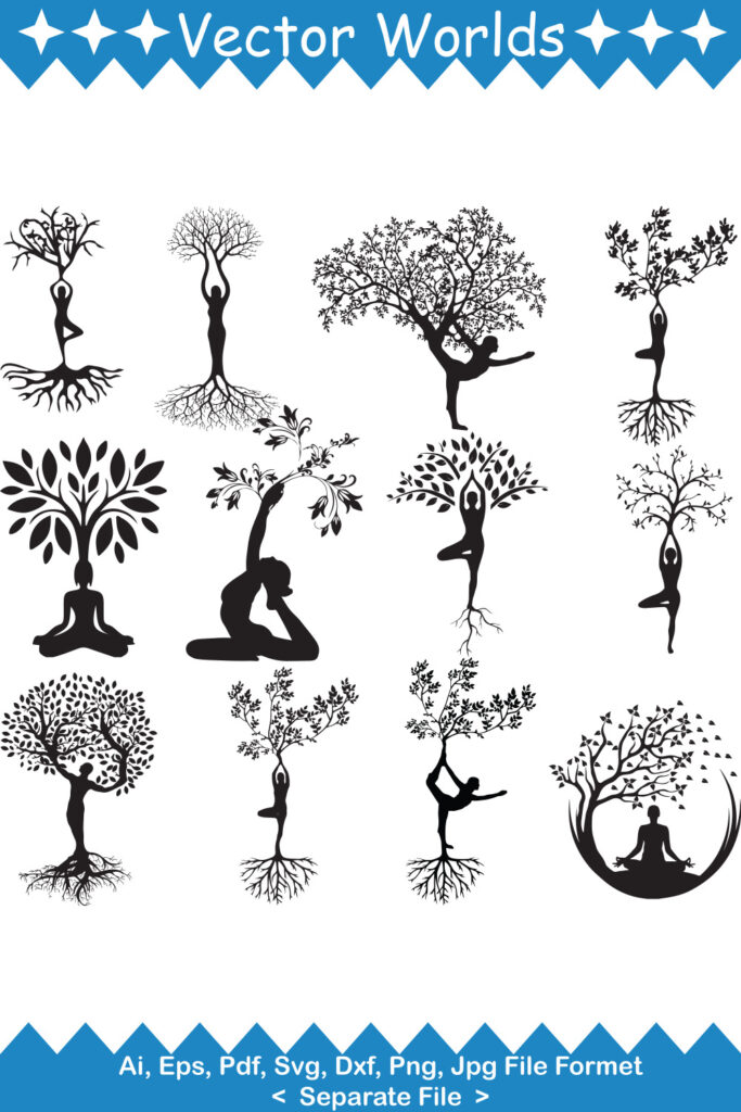 Yoga Tree SVG Vector Design - MasterBundles