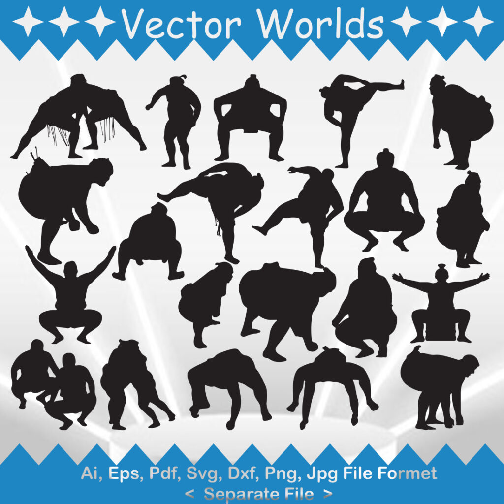 Sumo Wrestlers SVG Vector Design - MasterBundles