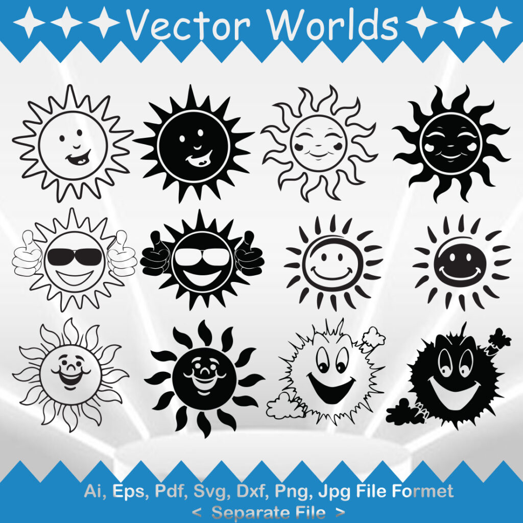 Smileys sun SVG Vector Design - MasterBundles