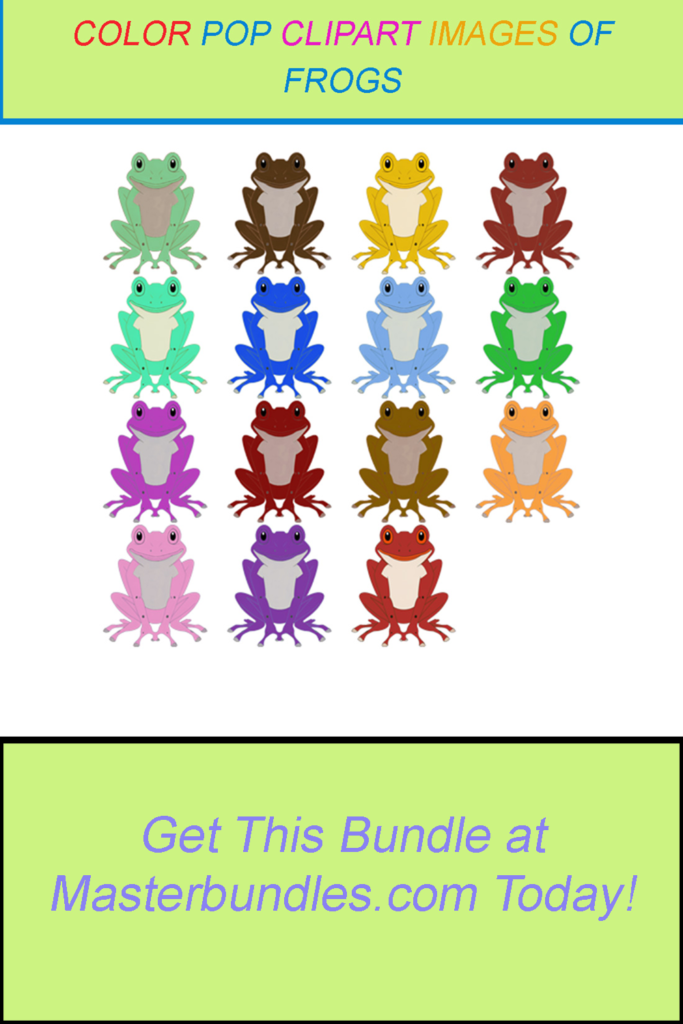 15 COLOR POP CLIPART IMAGES OF FROGS - MasterBundles