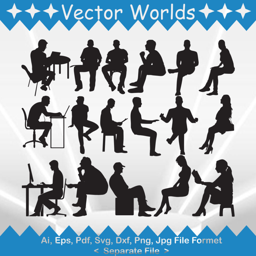 Sitting People SVG Vector Design - MasterBundles