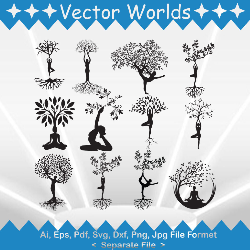 Yoga Tree SVG Vector Design - MasterBundles