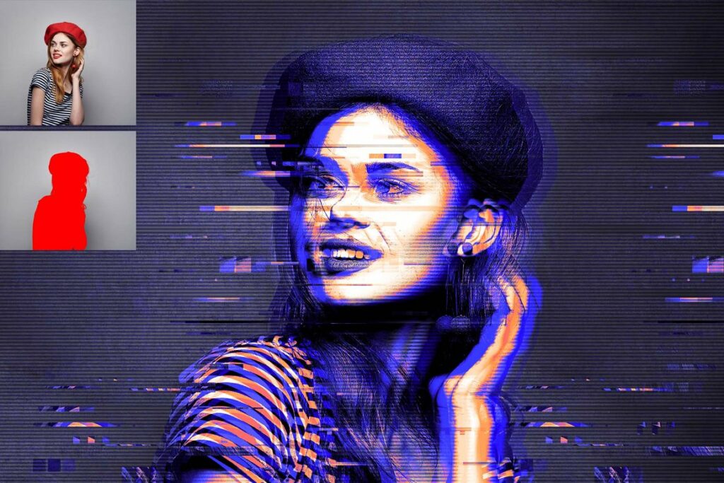 Glitch Photo Effect Photoshop Action - MasterBundles