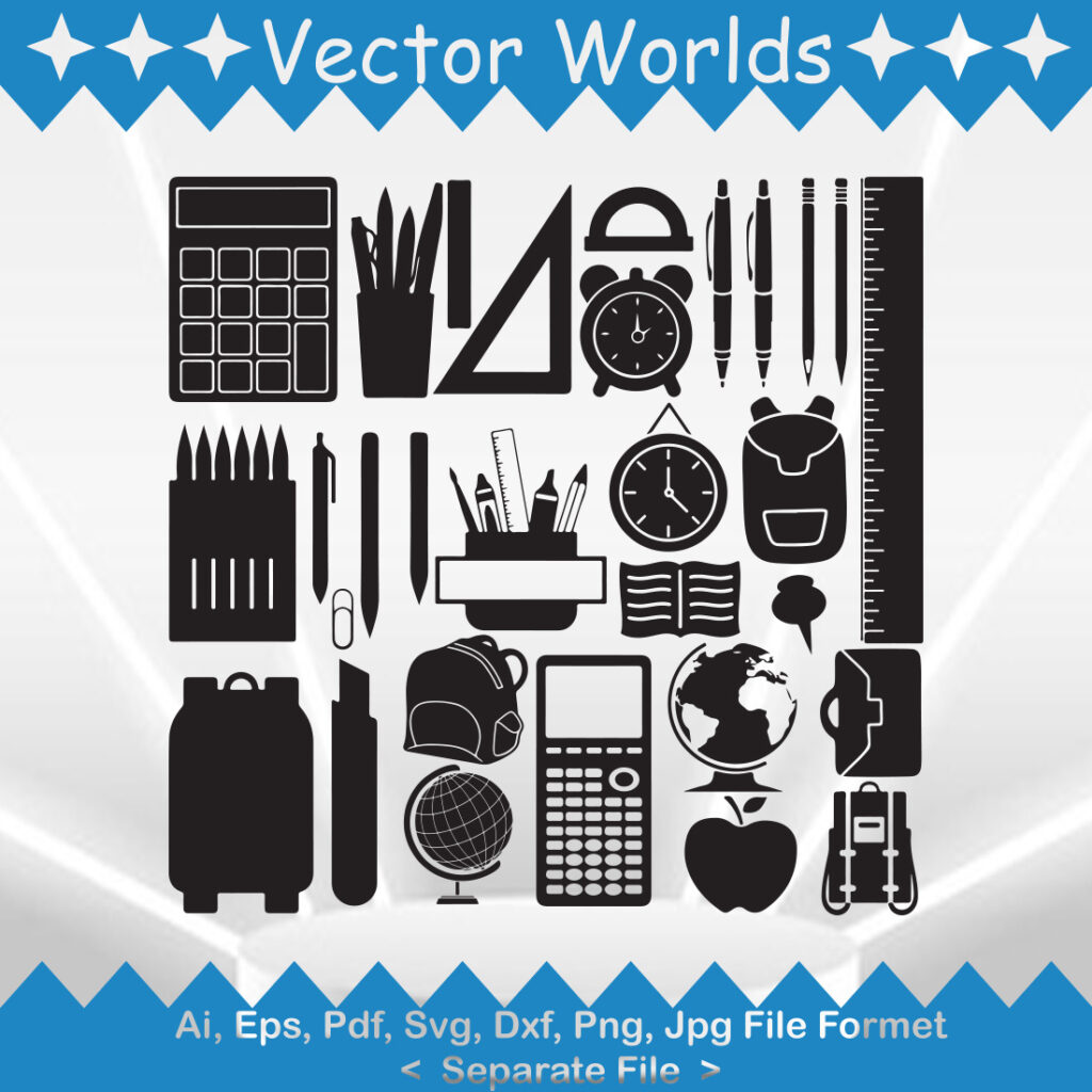 School Supplies SVG Vector Design - MasterBundles