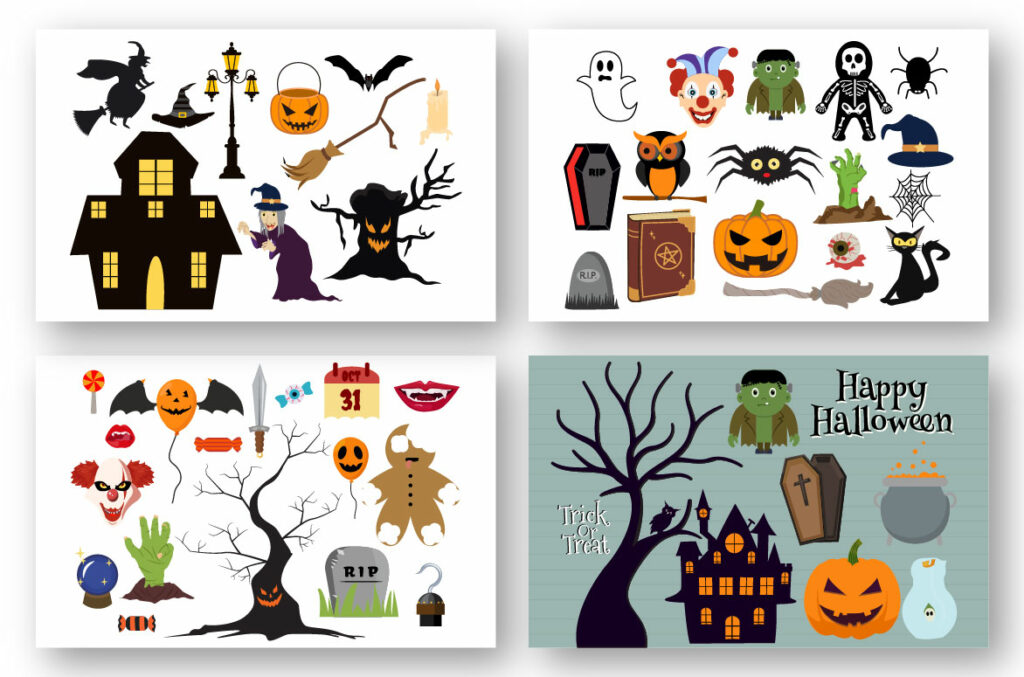 20 Set Halloween Elements Vector Illustration - MasterBundles