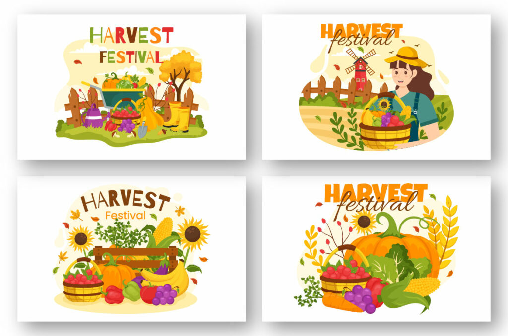 15 Happy Harvest Festival Illustration - MasterBundles