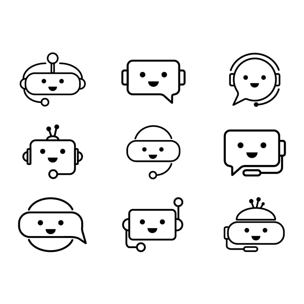 Set of 30 Robot and Chats Bot line Icons. - MasterBundles