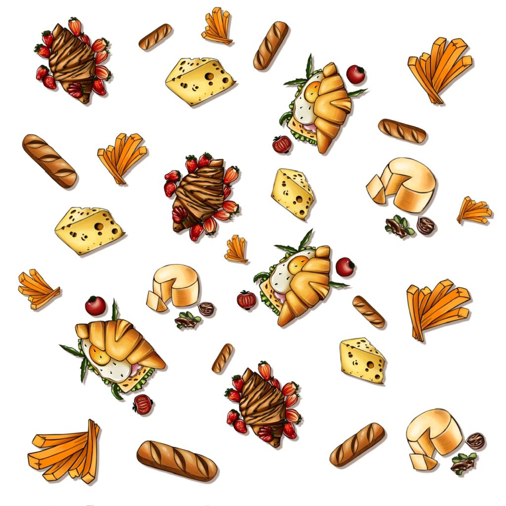 Seamless Transparent Patterns FOOD Illustrations - MasterBundles