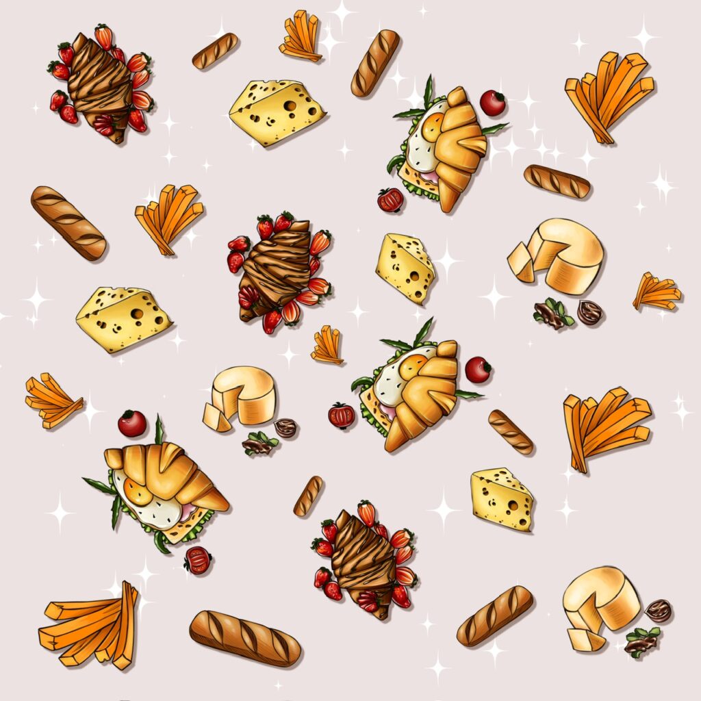 Seamless Transparent Patterns FOOD Illustrations - MasterBundles