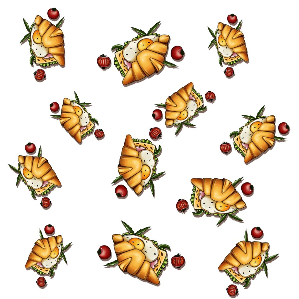 Seamless Transparent Patterns FOOD illustrations - MasterBundles