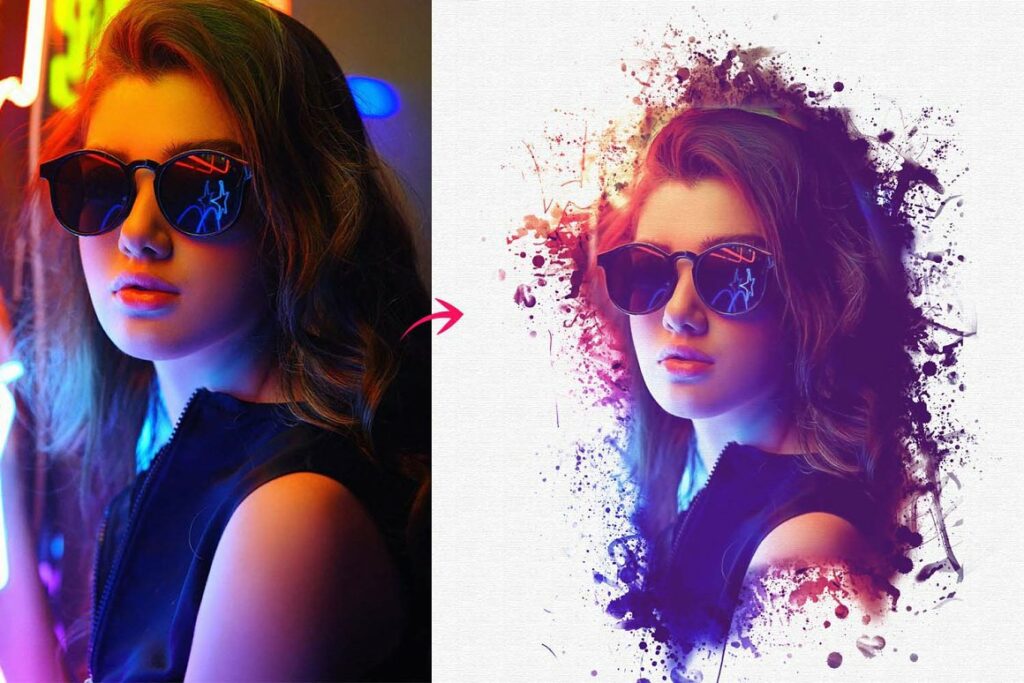 Ink Liquid Effect Photoshop Action - MasterBundles