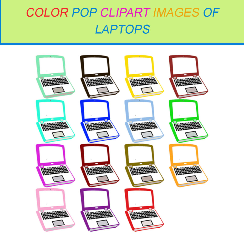 15 COLOR POP CLIPART IMAGES OF LAPTOPS - MasterBundles