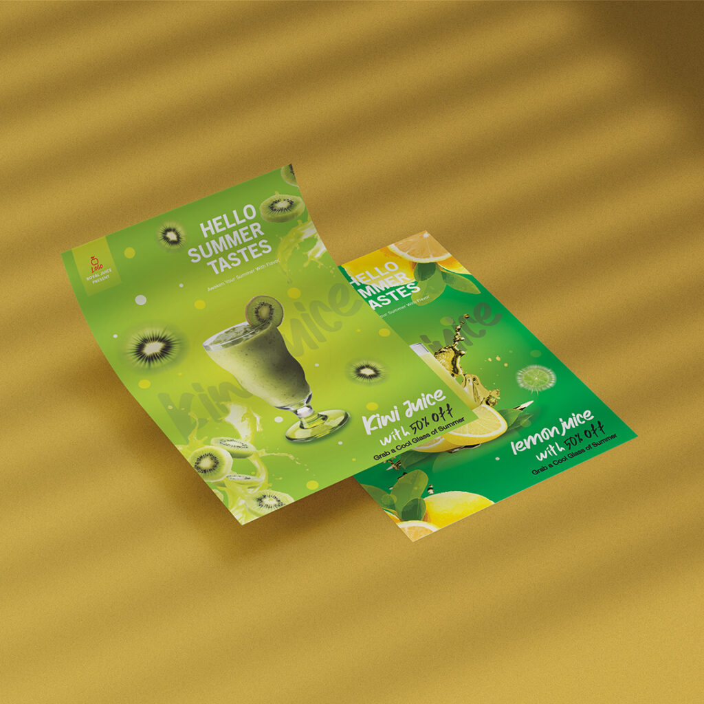 Lemon & Kiwi Juice Flyer Design - MasterBundles