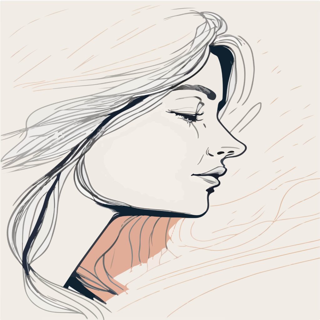 Beautiful Girl Illustration – Line Artwork - MasterBundles