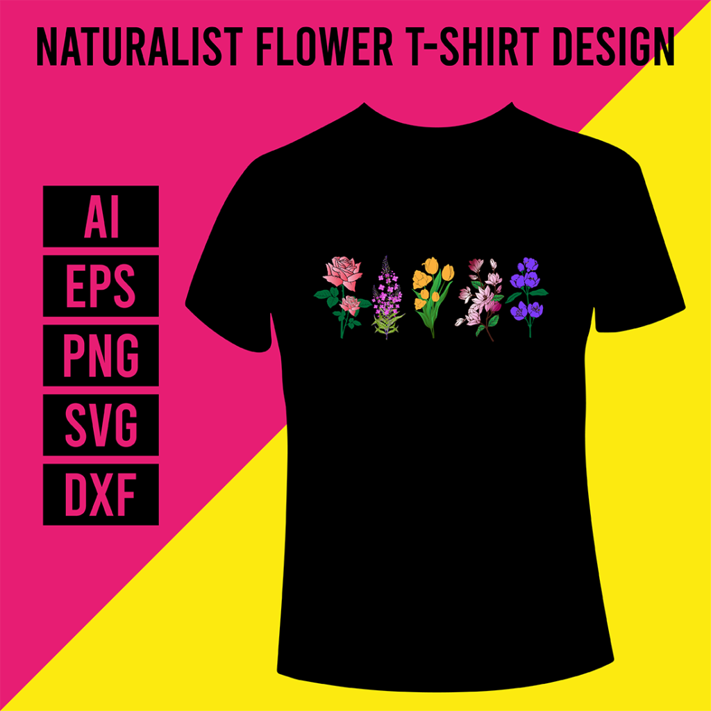 Naturalist Flower T-Shirt Design - MasterBundles