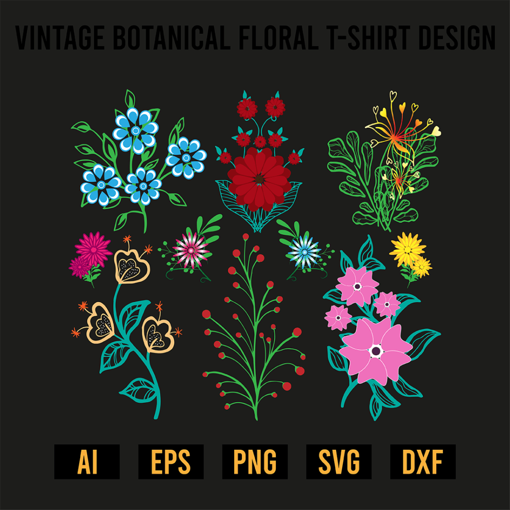 Vintage Botanical Floral T Shirt Design Masterbundles