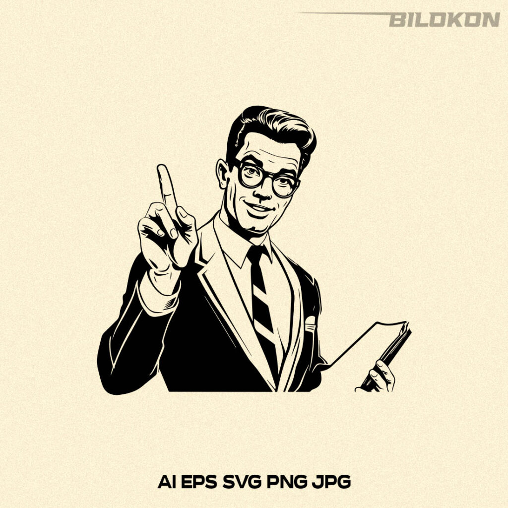 Teacher man, Vintage School teacher Vector, SVG - MasterBundles